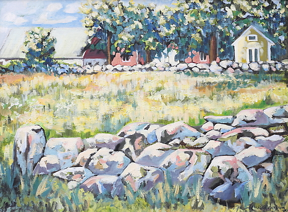 LISA PETERSSON. "Farm in Stojby", oil on canvas, signed and dated 1999 ...