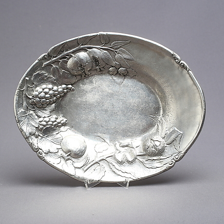 SHELL DISH, zinc, art nouveau, Germany, early 20th century. Silver ...