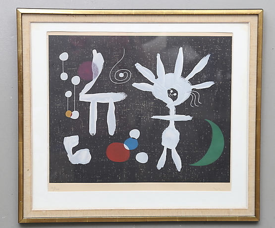 JOAN MIRÓ. "Rose Matinale au clair de la Lune" signerad och numrerad ...