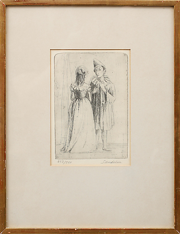 BÖRJE SANDELIN. Etching, in the scenery, signed Sandelin, numbered 253/ ...