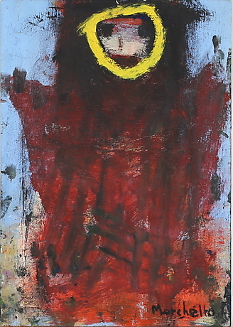 MARCHELLO. Ansikte. Olja på duk. Signerad. Konst - Måleri - Auctionet