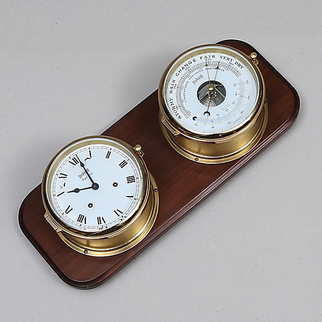 SKEPPSUR och BAROMETER, mässing, Stockburger, 1900-tal. Samlarföremål ...