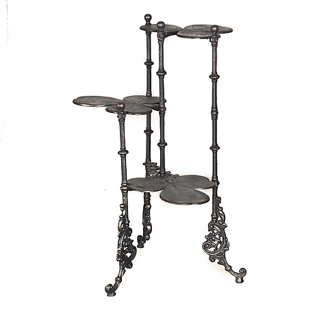 FLOWER TABLE, clover-shaped shelves, cast iron, contemporary. Furniture ...