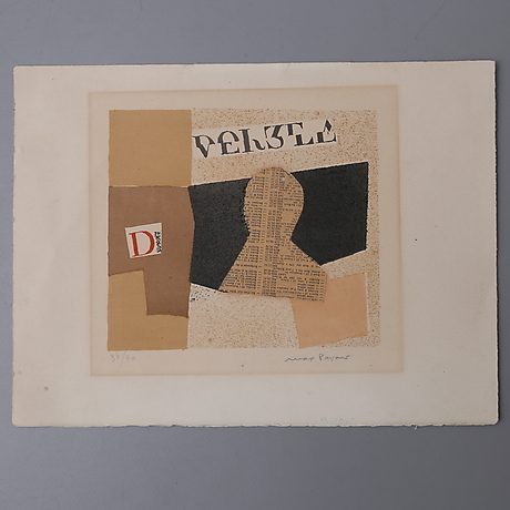 COLLAGE SIGNED BY MAX PAPART, FRENCH ARTIST (1911-1994). Art ...
