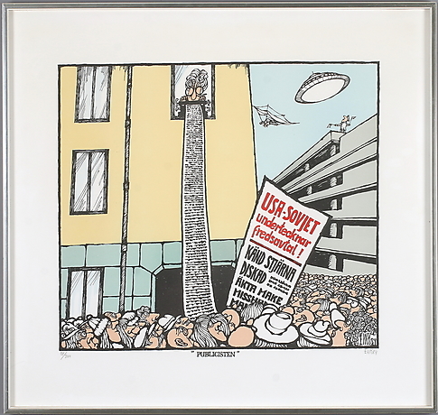 EWERT KARLSSON, EWK. "The publicist", lithograph, signed and numbered ...