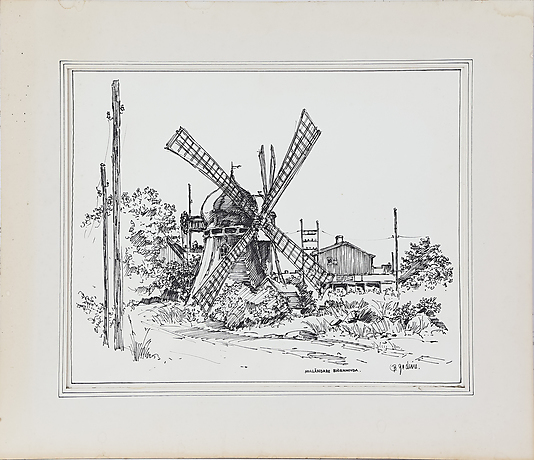BERT ZEDRÉN. TECKNING, "BJÖRNHOVDA" signerad, 1900-tal. Konst ...