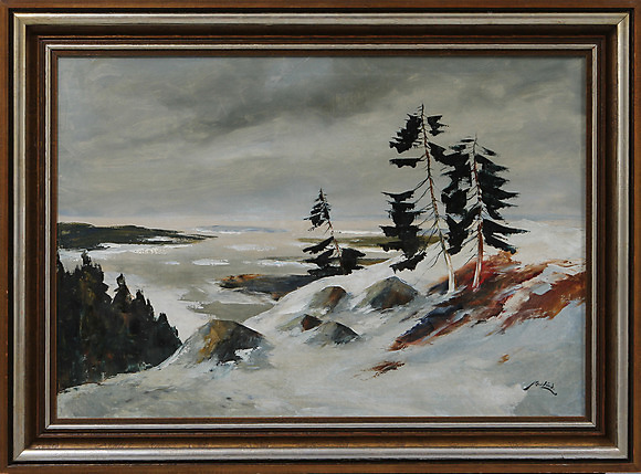 AXEL LIND. Winter landscape, oil on canvas, signed. Art - Paintings ...