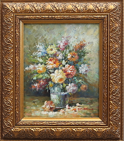 WALTER ADAMS. Blomsterstilleben, olja på duk, signerad. Konst - Måleri ...