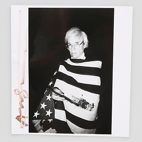 AUTOGRAPH. ANDY WARHOL, (1928-1987), WRAPPED IN THE AMERICAN FLAG ...