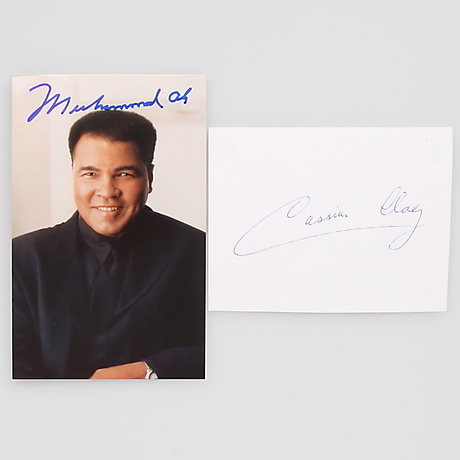 AUTOGRAPHS. CASSIUS CLAY & MUHAMMAD ALI, LEGENDARY AMERICAN HEAVYWEIGHT ...