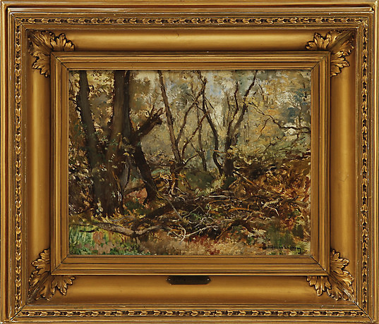 ALFRED WAHLBERG. Forest motif, oil on Board, sign. Art - Paintings ...