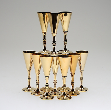 SNAPSGLAS, 12 st, mässing, Skultuna Bruk. Silver & Metall - Tenn ...