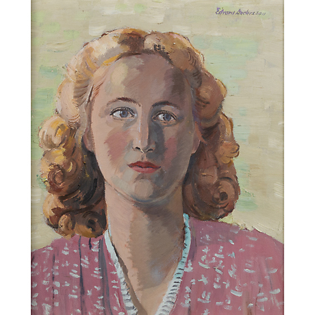 EDVARD ANDERSSON. Portrait, oil on Board, signed. Art - Paintings ...