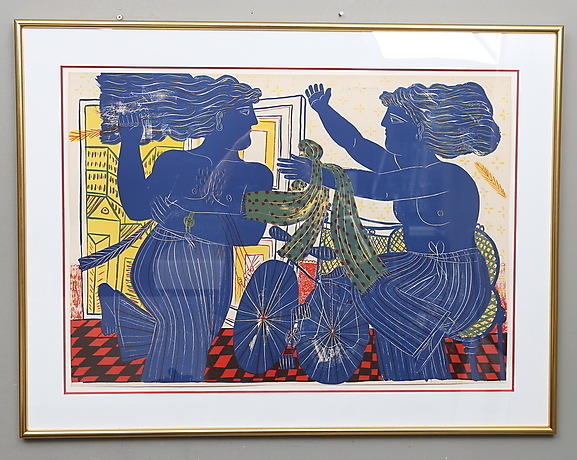ALEXANDRE FASSIANOS. Color lithograph, signed and numbered 10/150. Art ...