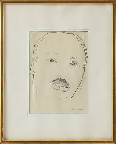 ELVINE OSTERMAN. "Martin Luther King", pencil drawing, signed. Art ...
