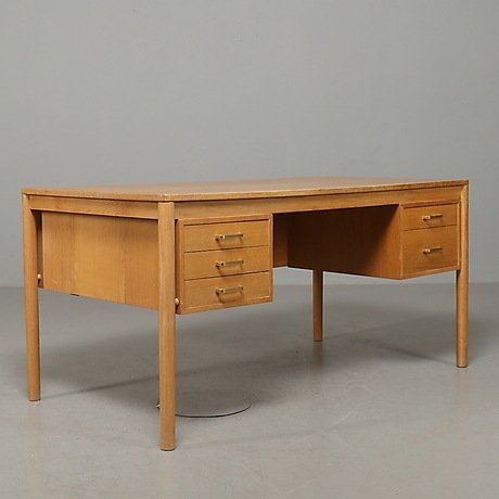 DESK, oak veneer, latter half of the 20th century. Furniture - Tables ...