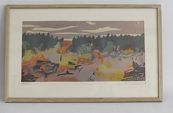 NILS SÖDERBERG. Lithography, Forest landscape, Sign Proof print. Art ...