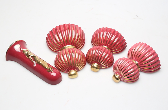 WALL VASES, 4 pieces, "Ruby", Arthur Percy, Gefle. Ceramics & Porcelain ...