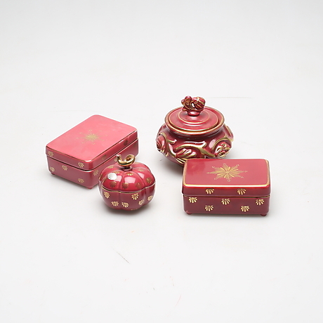 CERAMICS, 4 pieces, "Ruby", Arthur Percy, Gefle. Ceramics & Porcelain ...