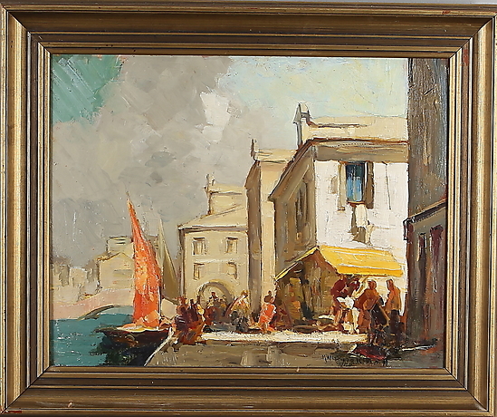 KNUT NORMAN. Oil on Board, Motif from Venice. Signed. Art - Paintings ...