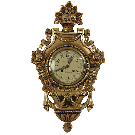 WALL CLOCK, gilded and bronzed, rococo style 20th century. Clocks ...
