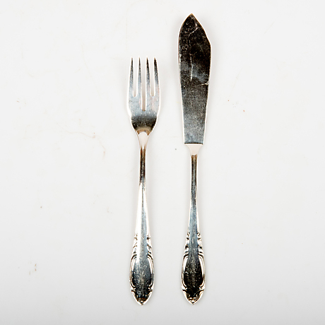 FISH CUTLERY, 30 pieces, "Castle Baroque", nickel silver. Silver ...