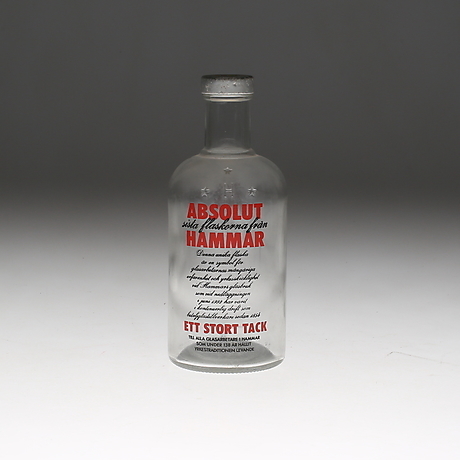 BOTTLE, Absolut Hammar, Hammar glassworks. Glass - Other - Auctionet