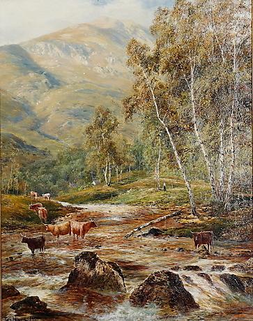 THEODORE HINES (BRITISH 19TH CENTURY). THE COOLING STREAM IN THE ...