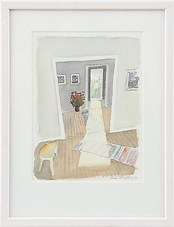 IVAN NOVOTNY. AQUARELL on paper, interior, signed and dated 2003. Art ...