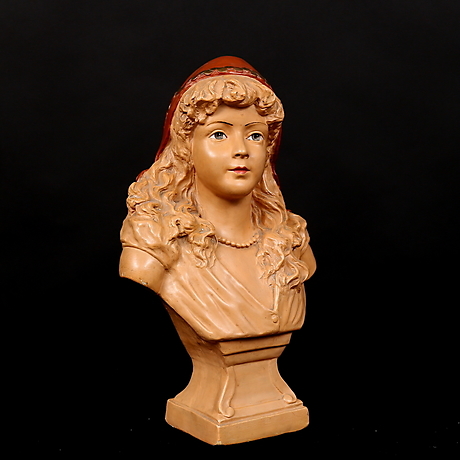 BUST, painted, plaster, 19th century. Art - Sculptures & Bronzes ...