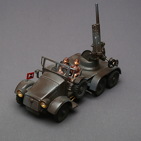 HAUSSER (elastoline) Truck with cannon, clockwork. Gun for gunpowder ...