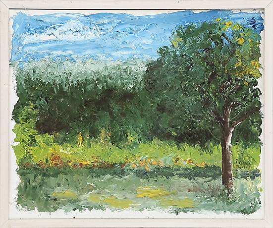 IVAN NOVOTNY. Our garden, oil on Board, unsigned. Art - Paintings ...