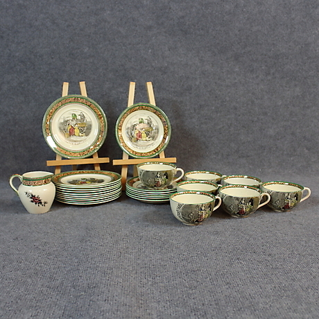 COFFEE/TEA SET, 26 pieces, flintware, Adams, Tunstall, England ...