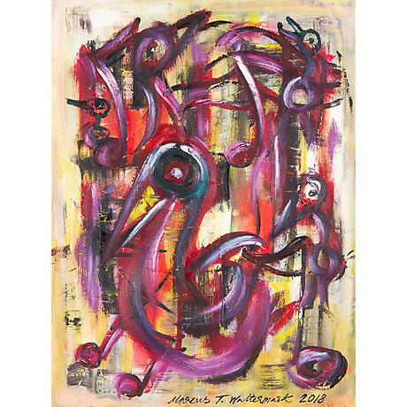 MARCUS WALTERMARK. "Birds of music", oil on canvas, signed 2018. Art ...