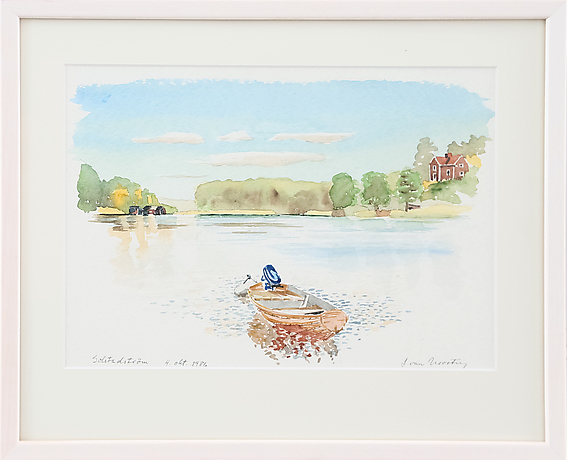 IVAN NOVOTNY. AKVARELL, Solstadström,signerad och daterad 1986. Konst ...