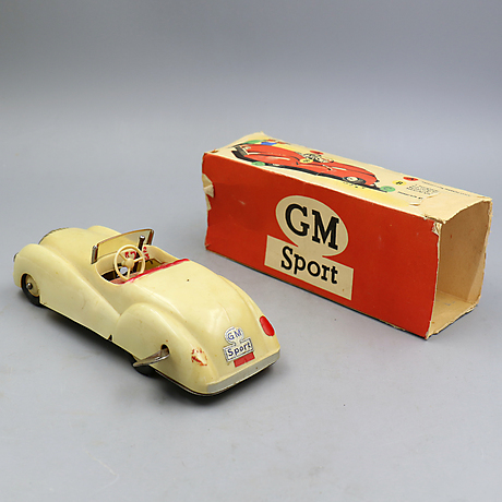 LEKSAKSBIL GM Sport, made in Sweden, plastkaross, urverk, rattstyrning ...