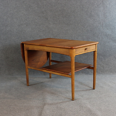 COFFEE TABLE, teak, side flap, side drawer and shelf, 1950s, retro ...