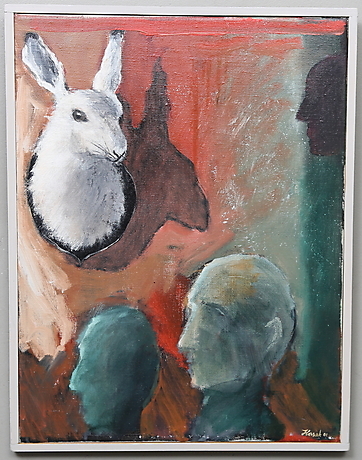 ALLAN HORSAK. "Under the hare". Oil on canvas, signed and dated 01. Art ...