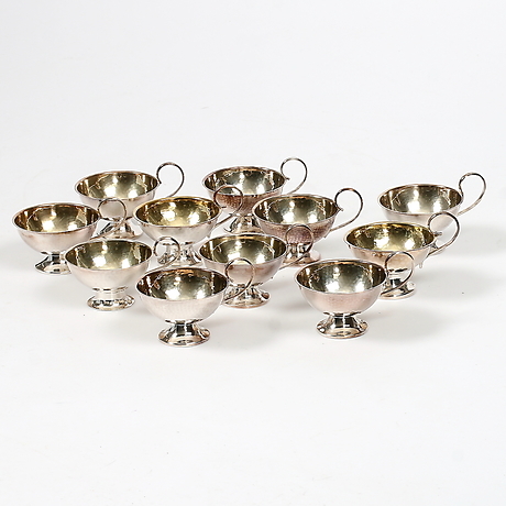 PUNCH MUGS, 11 pcs, silver, Ceson, Gothenburg. Mid-20th century. Weight ...