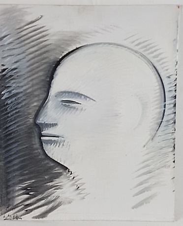 PETER LOEW "PROFILE HEAD". Art - Paintings - Auctionet