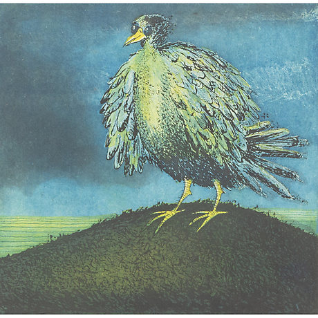 EVA REX. "Fågel blå", färglitografi, signerad. Konst - Grafik - Auctionet