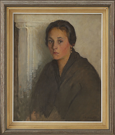 JOSEPH MILNER KITE. Portrait of a woman, oil on canvas, sign. Art ...