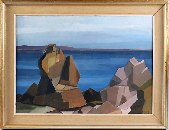 ANDERS SOLFORS, oil on canvas, coastal landscape, signed. Art ...