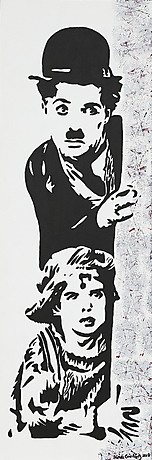 HEIDI GRIMBÄCK. Chaplin, acrylic, signed. Art - Paintings - Auctionet