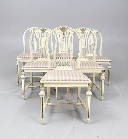 STOLAR, 6 st, "Axet", gustaviask stil, 1900-tal. Möbler - Fåtöljer ...