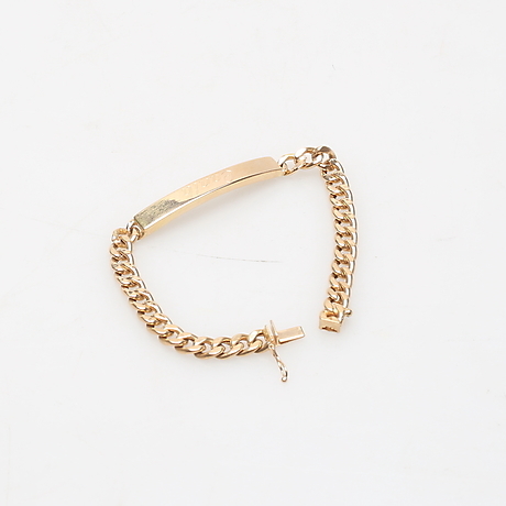 ARMBAND med BRICKA, guld, ca 12,5 gram, 18K. Smycken & Ädelstenar ...