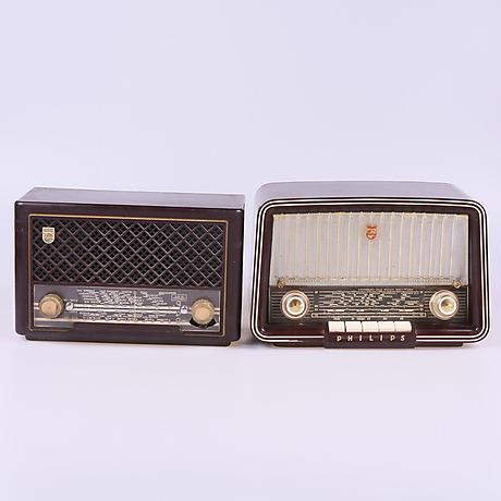 RADIO DEVICE, 2 pcs. Philips BX 200 U/19 and BX 253 U/89, 1950s ...