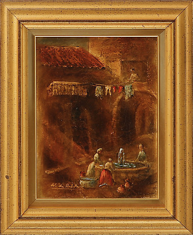 WALTER DU HALDE. Oil on canvas, 3 pieces, signed. Art - Paintings ...