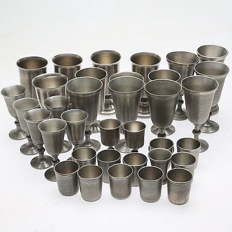 COLLECTION OF TIN OBJECTS, including Rune Tennesmed, Kalmar. Silver ...