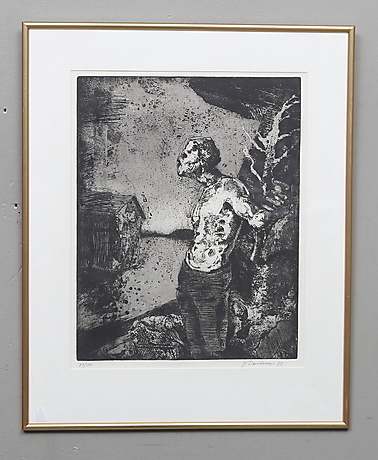 JAN DAVIDSSON. Etsning, signerad, numrerad 87/100 och daterad -88 ...